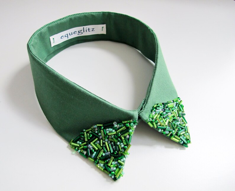 Gatsby Inspired Emerald Beaded Collar - Etsy