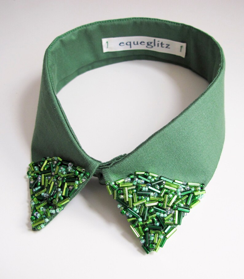 Gatsby Inspired Emerald Beaded Collar - Etsy