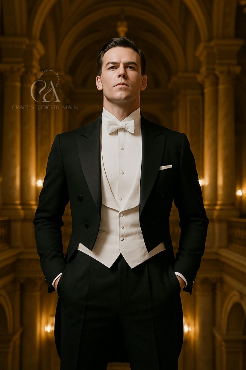 Men's Tailcoat Tuxedo, Black Regency Ballroom Coat - Etsy