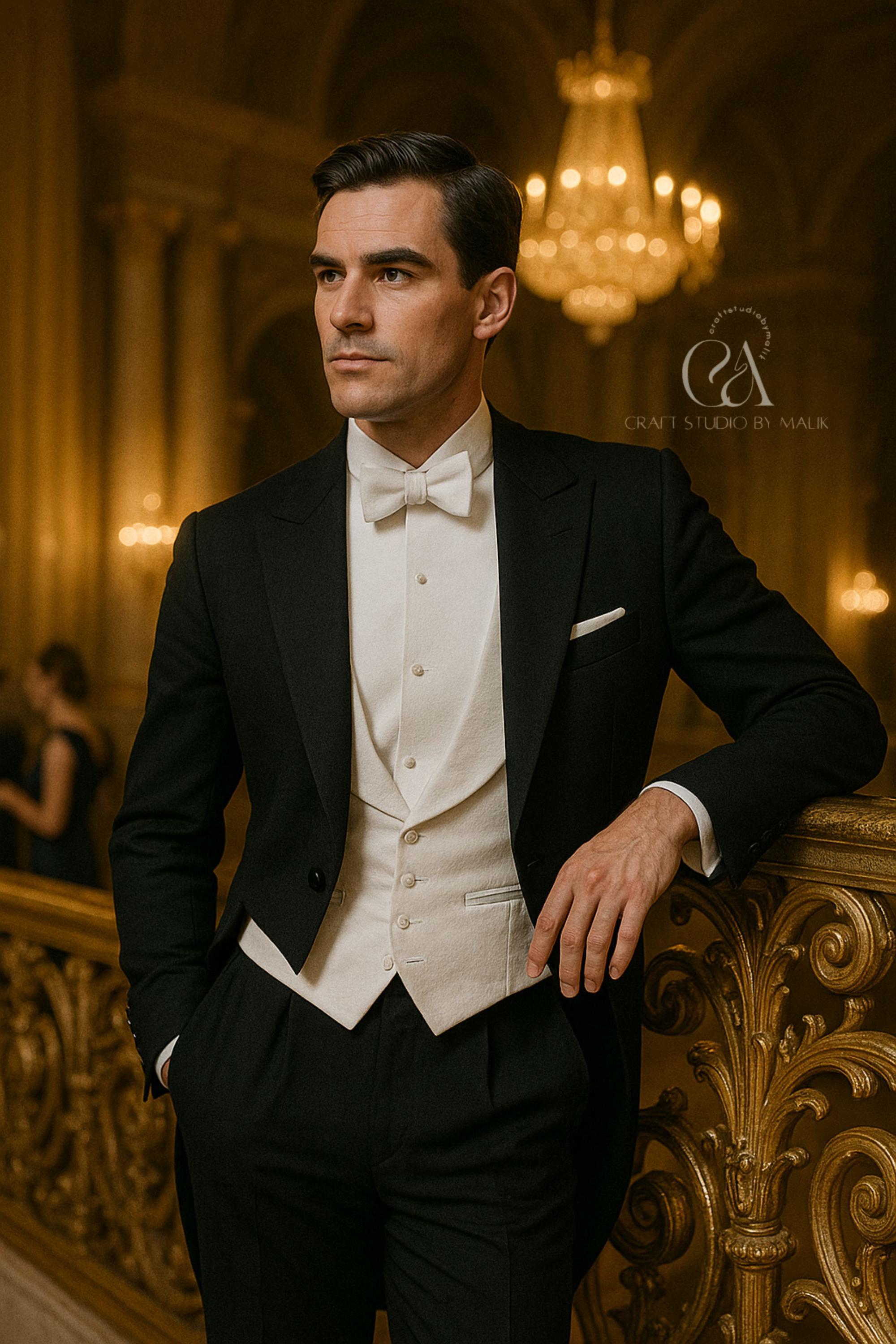 Men's Luxury Tailcoat Tuxedo, Black Regency Ballroom Coat - Etsy