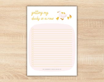 Getting My Ducks in A Row Notepad | 50 Sheet to Do List - Etsy