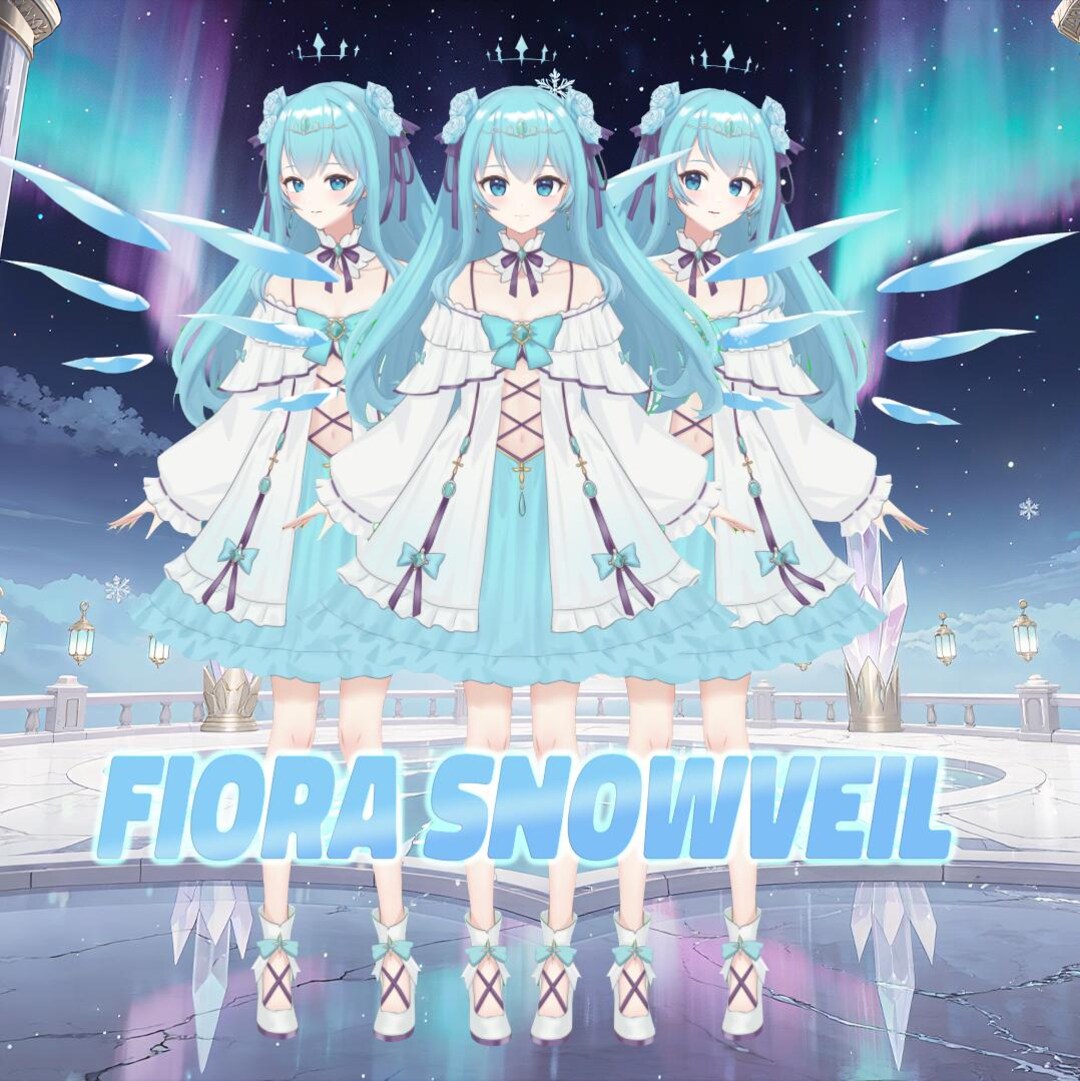 Fiora Snowveil Anime Vtuber Character PNG, Fantasy Digital Model - Etsy