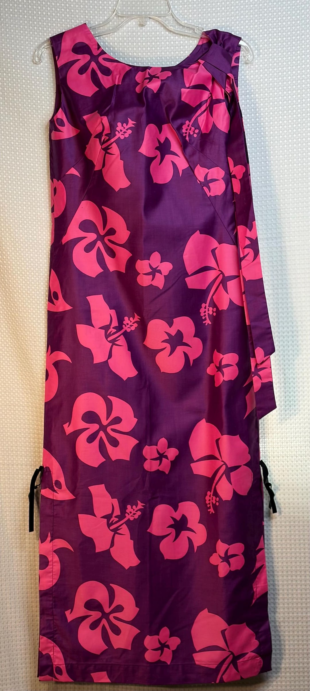 Vintage Hawaiian Dress – Purple & Pink Hibiscus – Hookano Brand – Made ...
