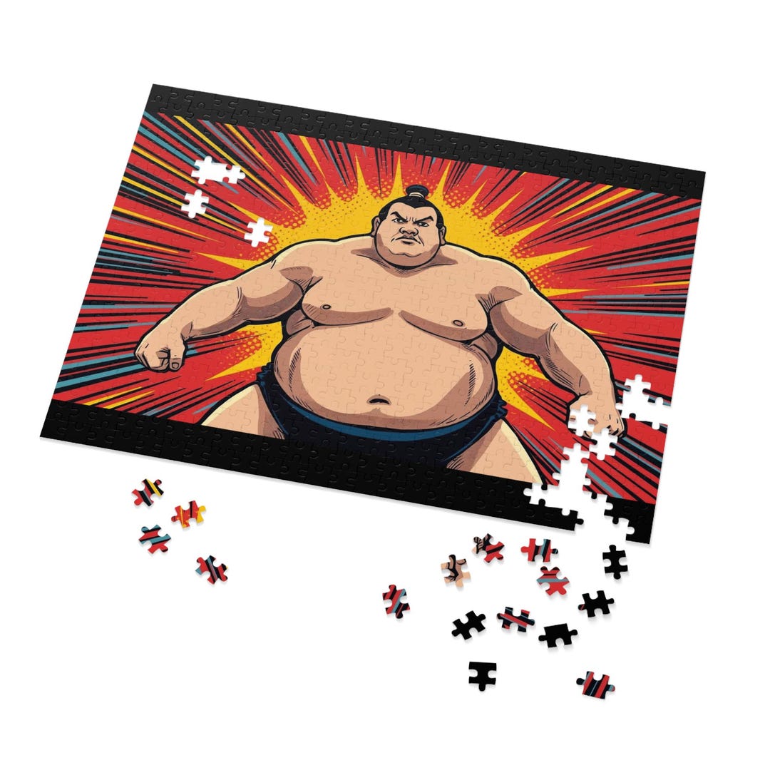 Sumo Wrestler Pop Puzzle Vibrant Japanese Stealth in Comic Style - Etsy