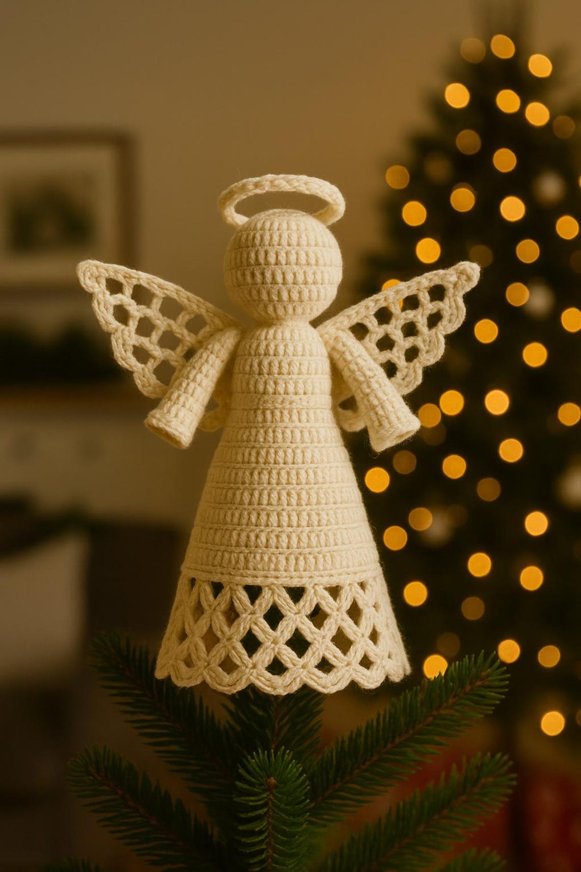 Crochet Angel Christmas Tree Topper Pattern - Etsy
