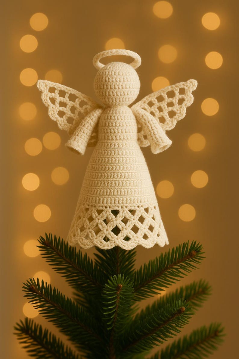 Crochet Angel Christmas Tree Topper Pattern - Etsy