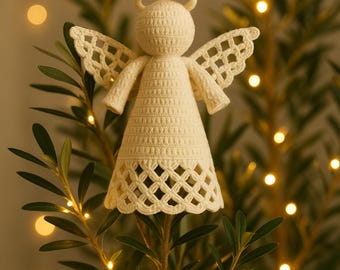 Crochet Pattern: Angel Tree Topper, Stuffed Christmas Decor, Christmas ...