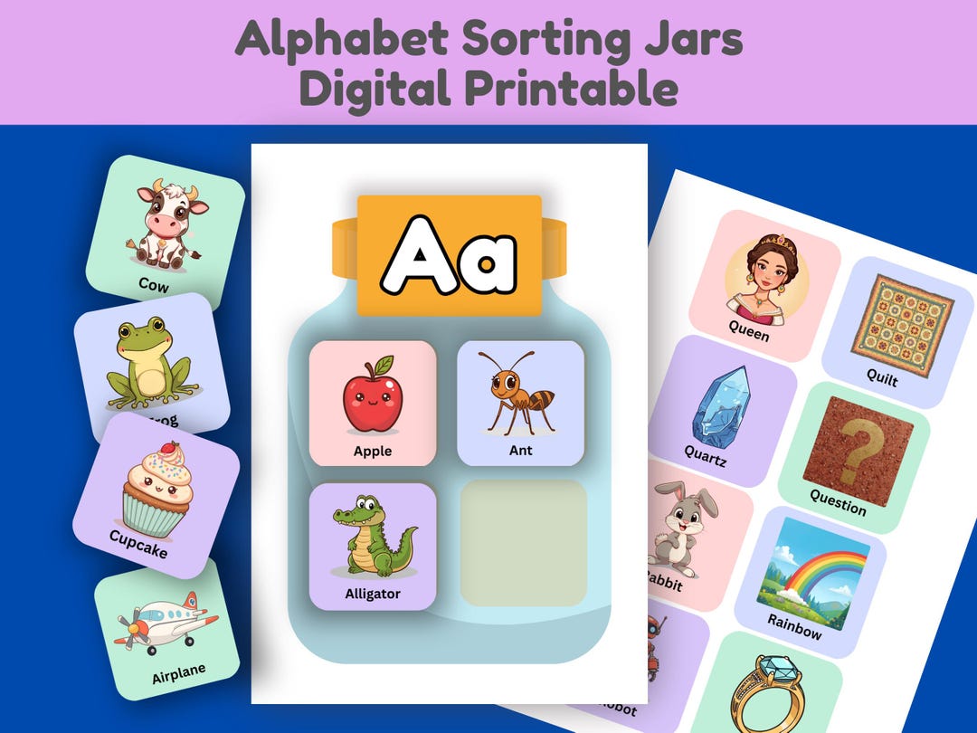 Alphabet Sorting Jars Printable, A–Z Letter Recognition Activity ...