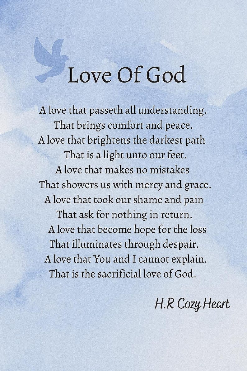 Devotional Poem – “love of God” Printable Christian Card - Etsy