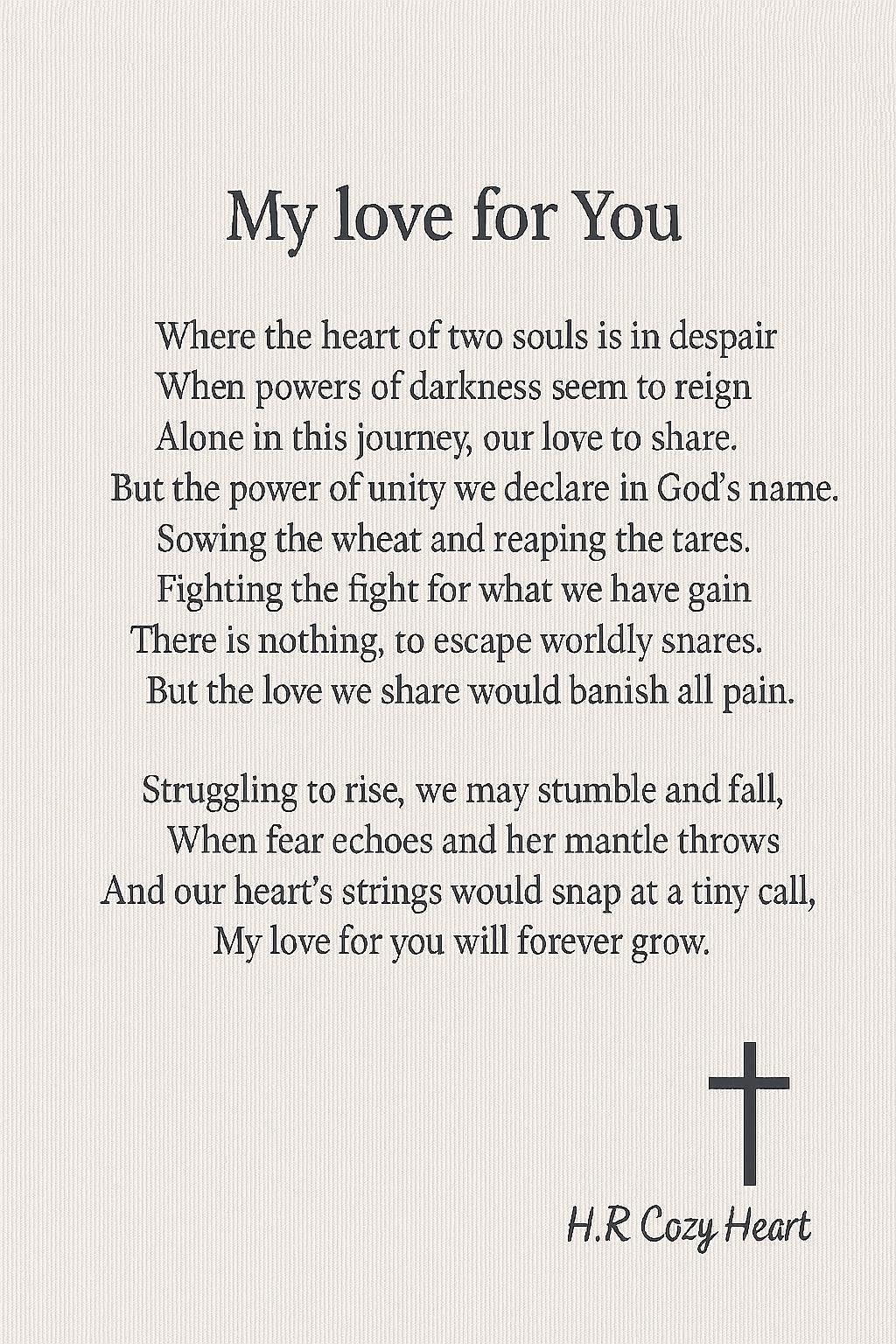 Christian Vow Poem – “my Love for You” Printable Card - Etsy