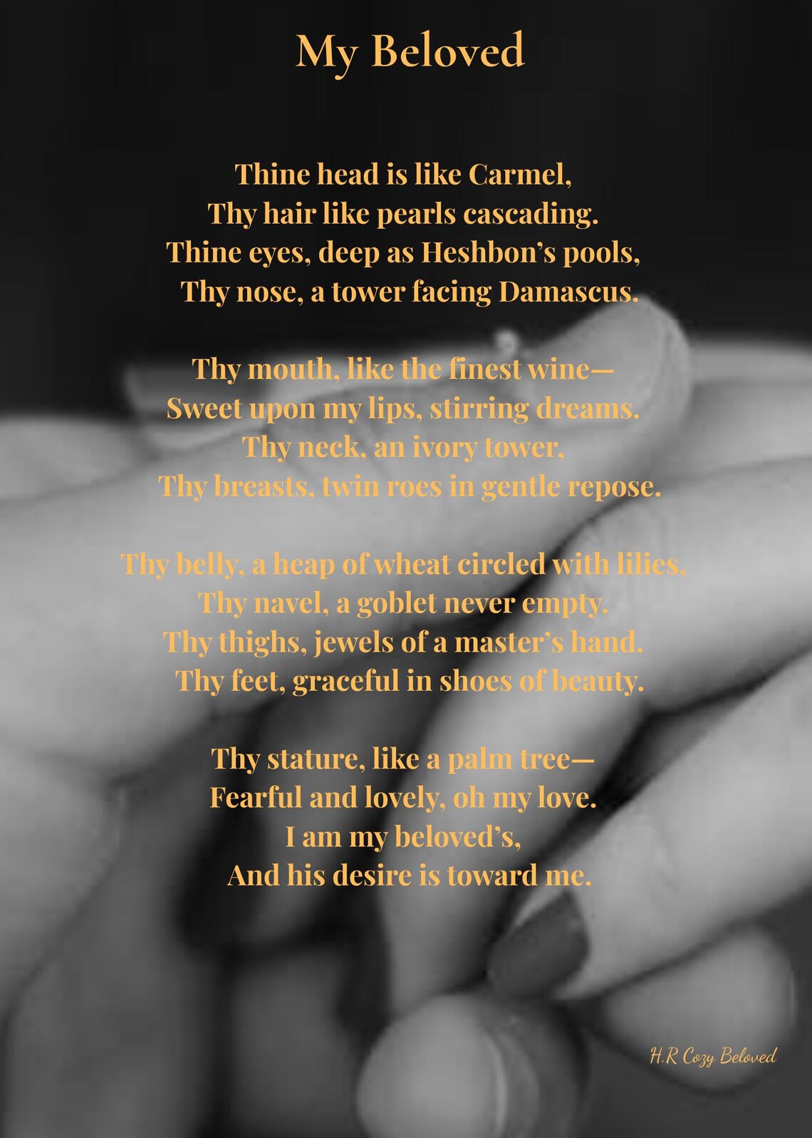 My Beloved - Faith & Vows Poem, Printable Wall Art for Comfort ...