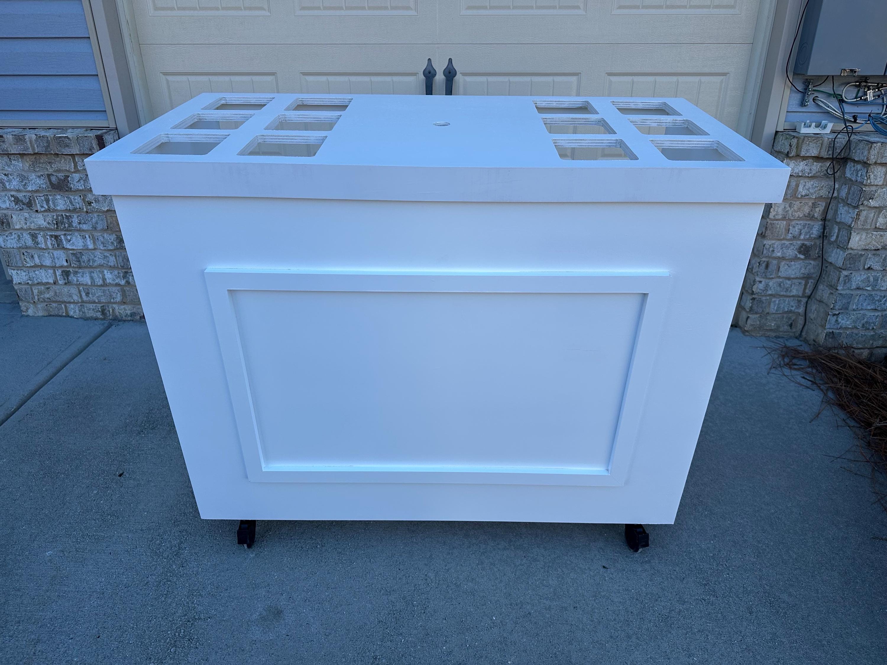 Modern White Mobile Cart: Interchangeable Prep & Solid Tops - Etsy