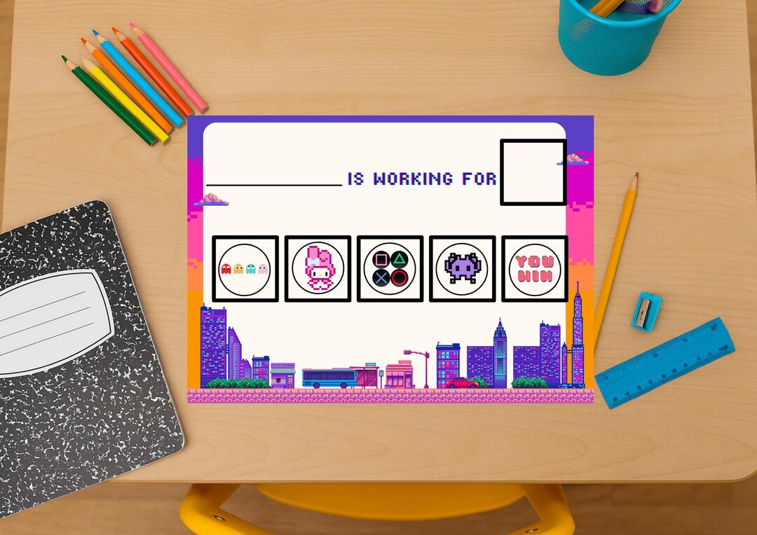 Printable Video Game Inspired Reward Chart and Tokens | Printable ABA ...