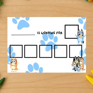 Printable Bluey Inspired Reward Chart and Tokens | Printable ABA Visual ...