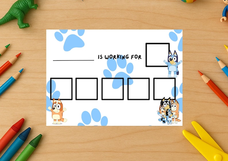 Printable Bluey Inspired Reward Chart and Tokens | Printable ABA Visual ...