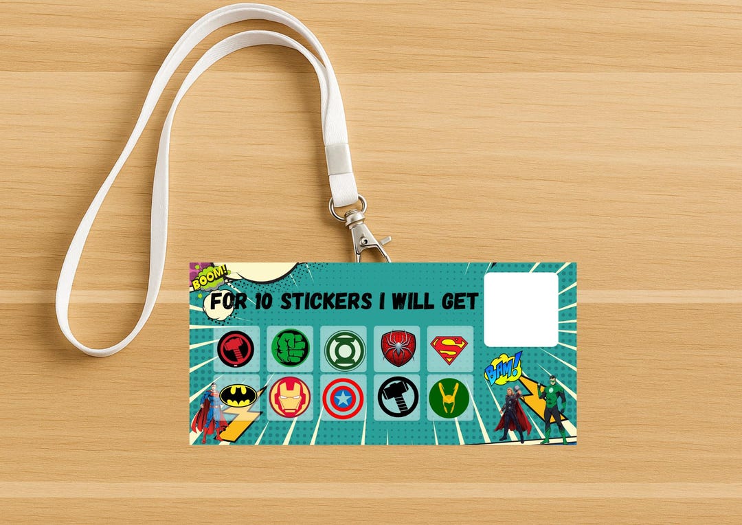 Superhero Mini Token Board | 5 and 10 Sticker Reward Chart for Kids ...