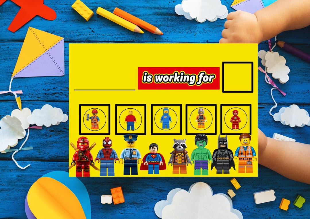 Printable Lego Inspired Reward Chart and Tokens | Printable ABA Visual ...