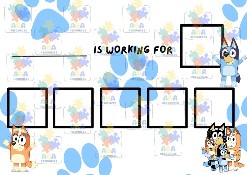 Printable Bluey Inspired Reward Chart and Tokens | Printable ABA Visual ...