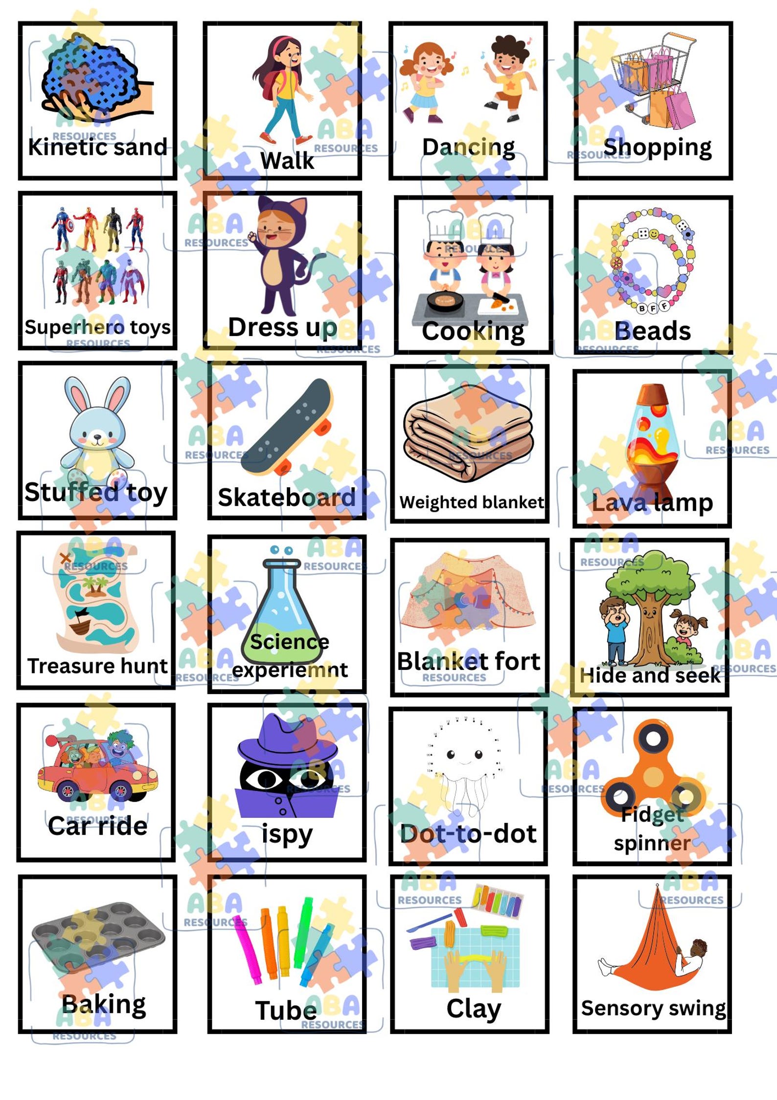 Printable Reinforcement Cards | Printable ABA Visual Schedule - Etsy