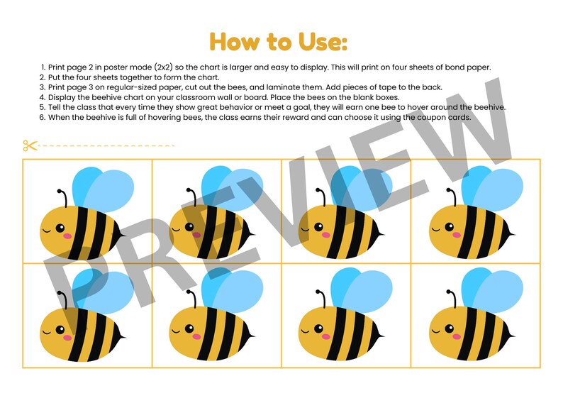 Bee Class Reward System | Whole Class Incentive Chart | Printable ...