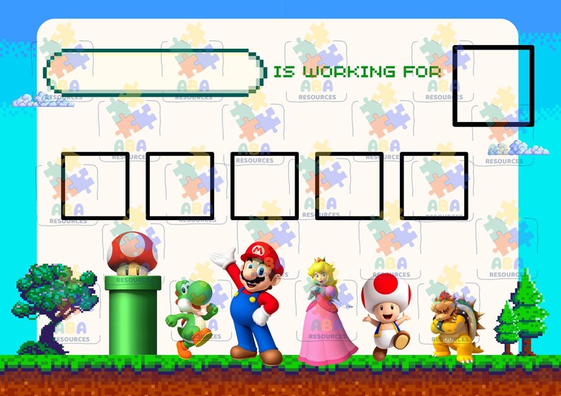 Printable Mario-kart Inspired Reward Chart and Tokens | Printable ABA ...