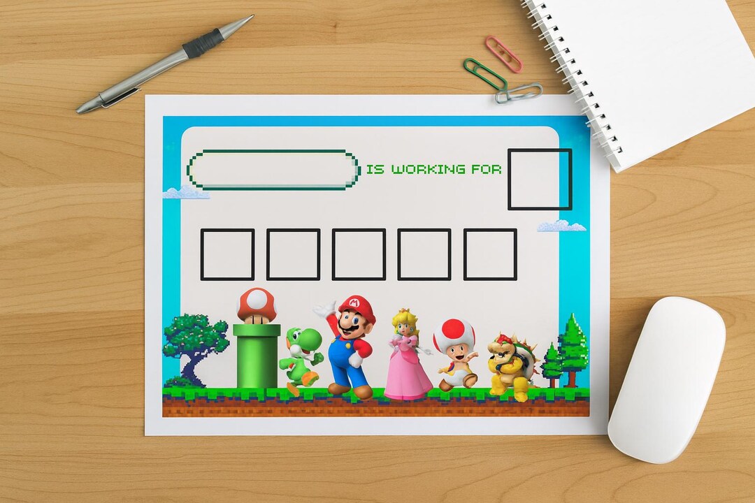Printable Mario-kart Inspired Reward Chart and Tokens | Printable ABA ...