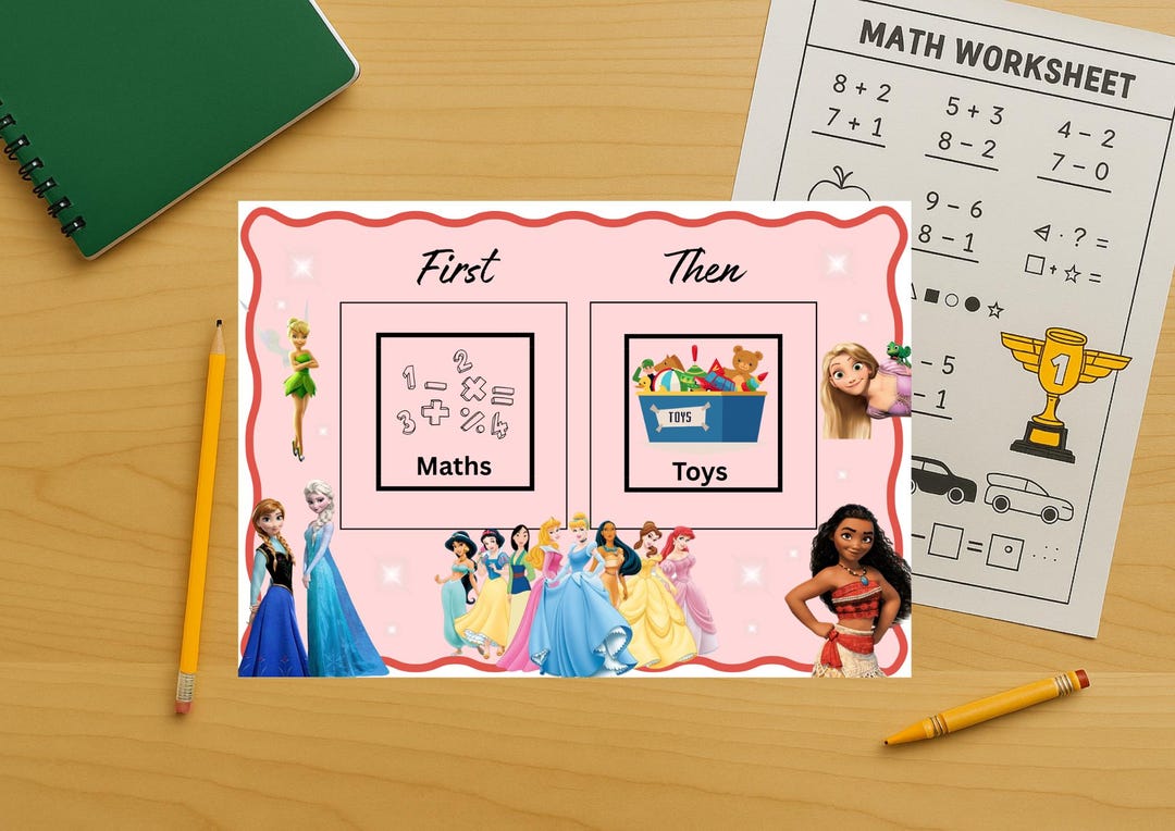 Princess First Then Schedule | Printable Visual Routine Chart for Kids ...
