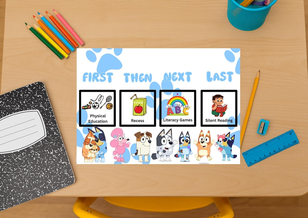Bluey First Then Next Last Schedule | Printable Visual Routine Chart ...