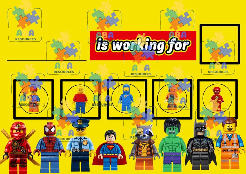 Printable Lego Inspired Reward Chart and Tokens | Printable ABA Visual ...
