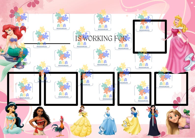 Printable Princess Inspired Reward Chart and Tokens | Printable ABA ...