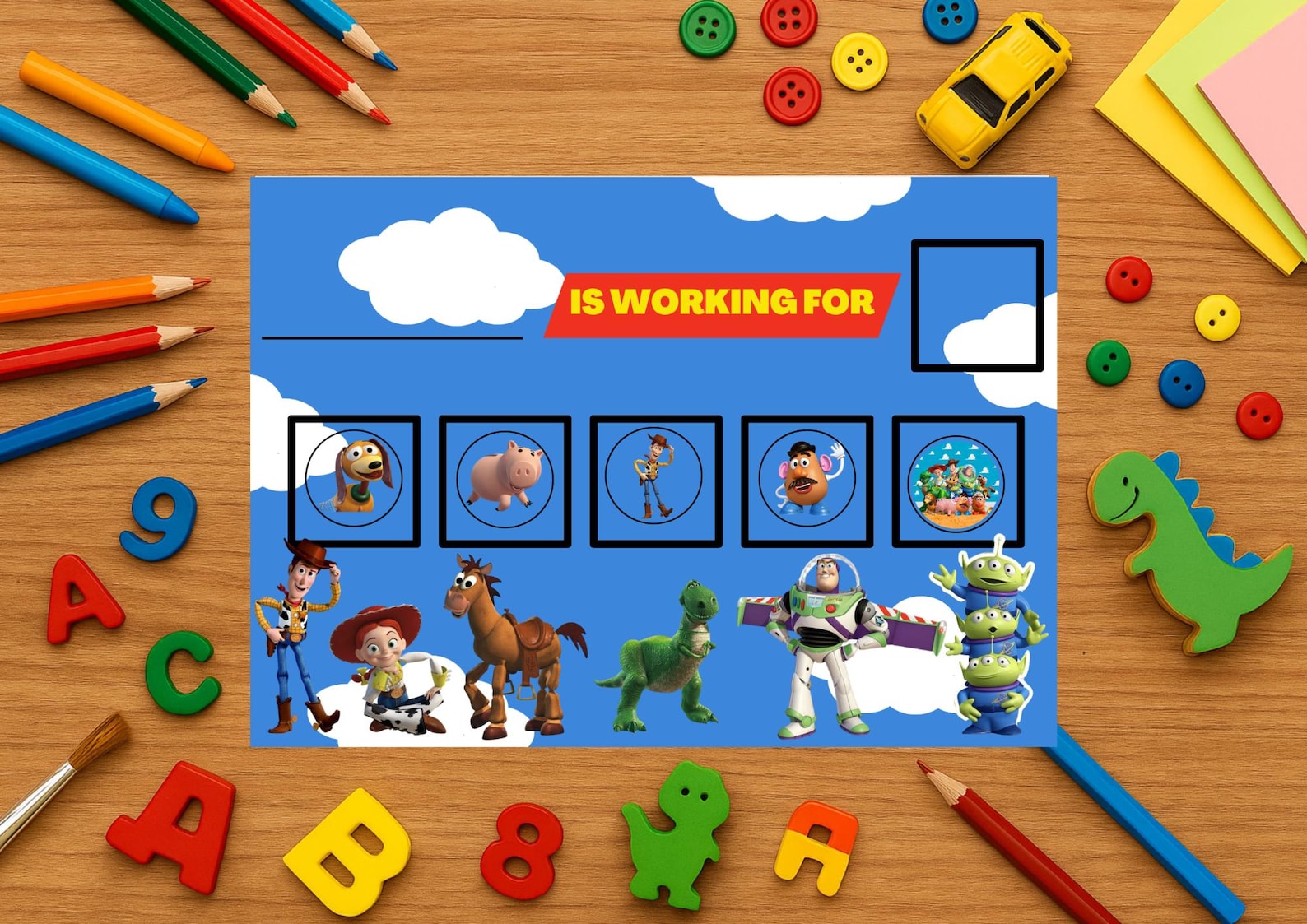 Printable Toy Story Inspired Reward Chart and Tokens | Printable ABA ...