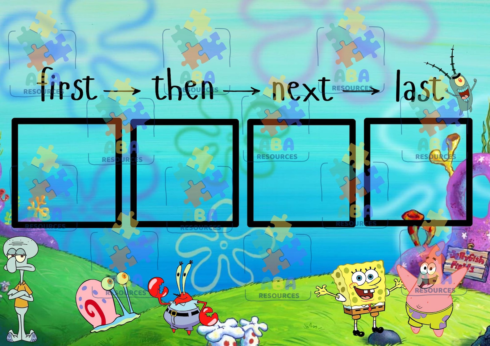 Spongebob First Then Next Last Schedule | Printable Visual Routine ...