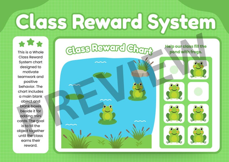 Frog Class Reward System | Whole Class Incentive Chart | Printable ...