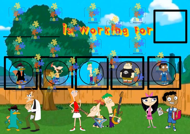Phineas and Ferb Inspired Reward Chart and Tokens | Printable ABA ...