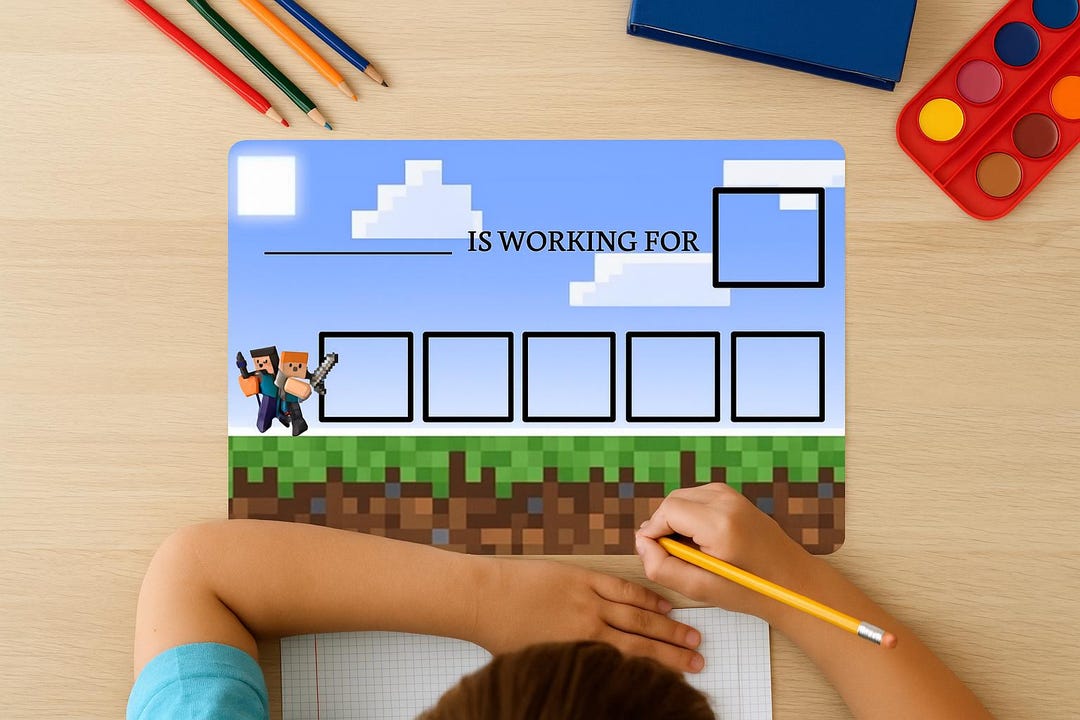 Printable Minecraft Inspired Reward Chart and Tokens | Printable ABA ...