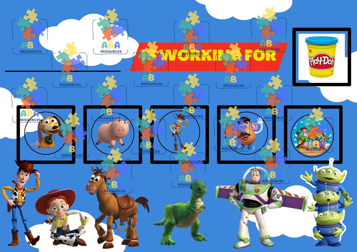 Printable Toy Story Inspired Reward Chart and Tokens | Printable ABA ...