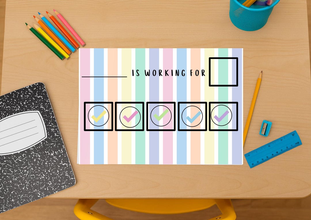 Rainbow Tick Reward Chart and Tokens | Printable ABA Visual Schedule - Etsy