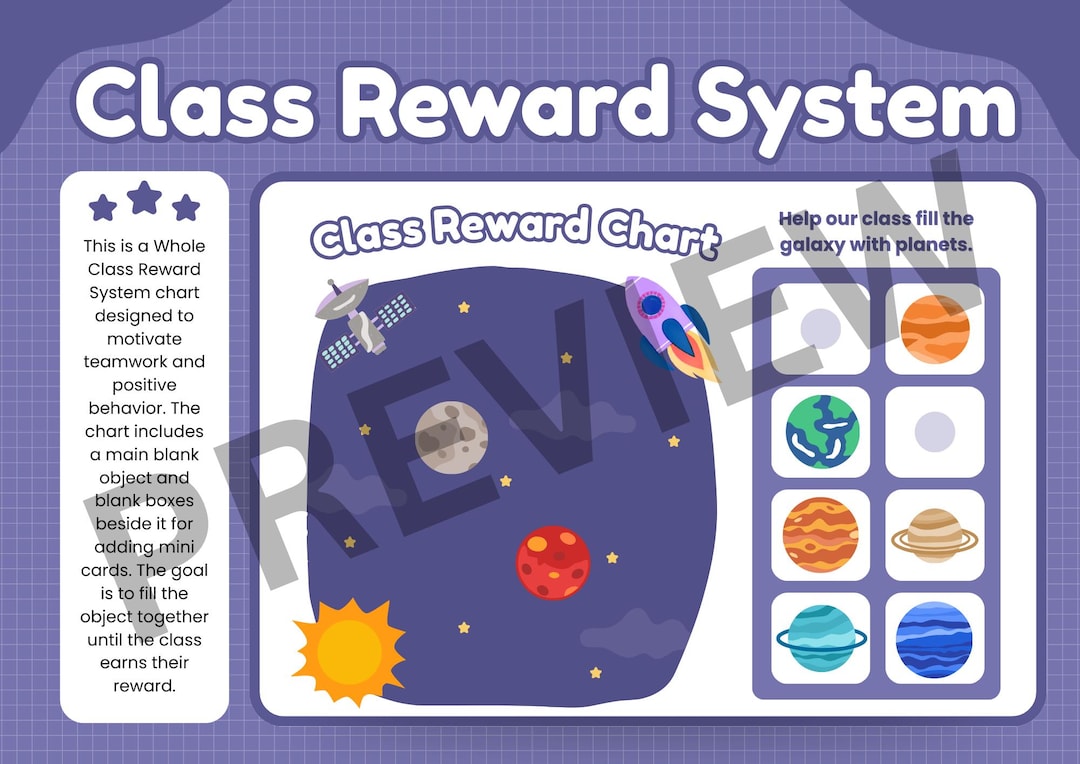 Space Class Reward System | Whole Class Incentive Chart | Printable ...