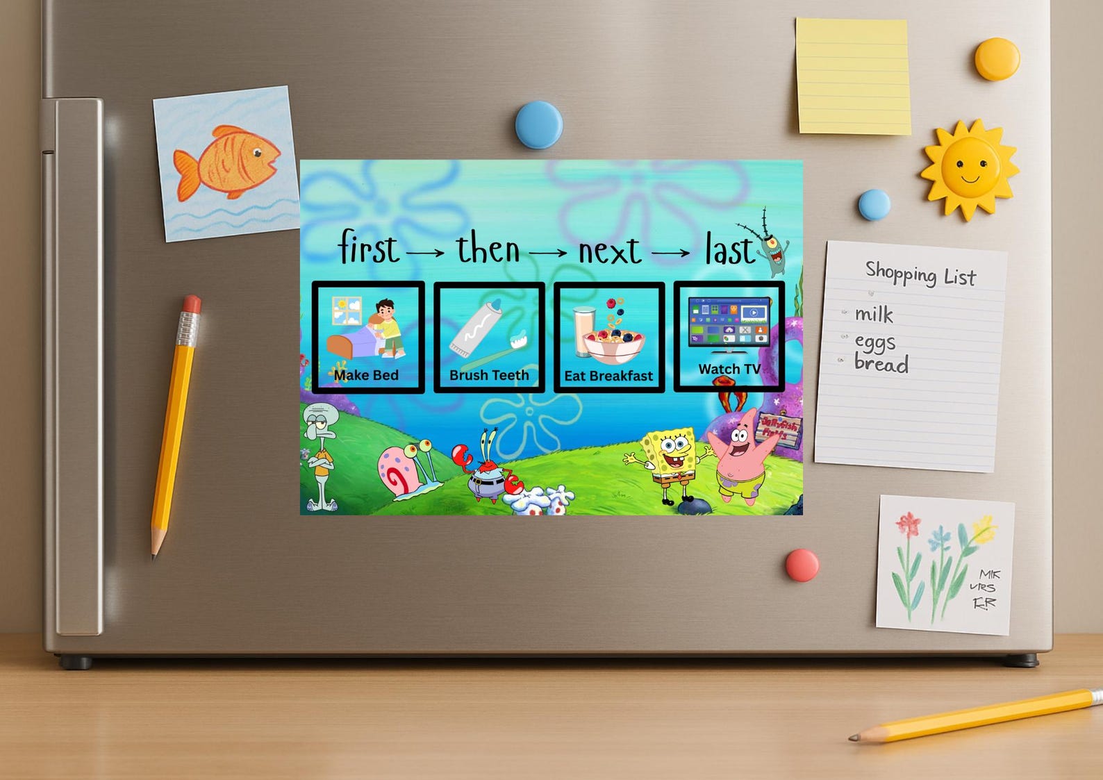 Spongebob First Then Next Last Schedule | Printable Visual Routine ...