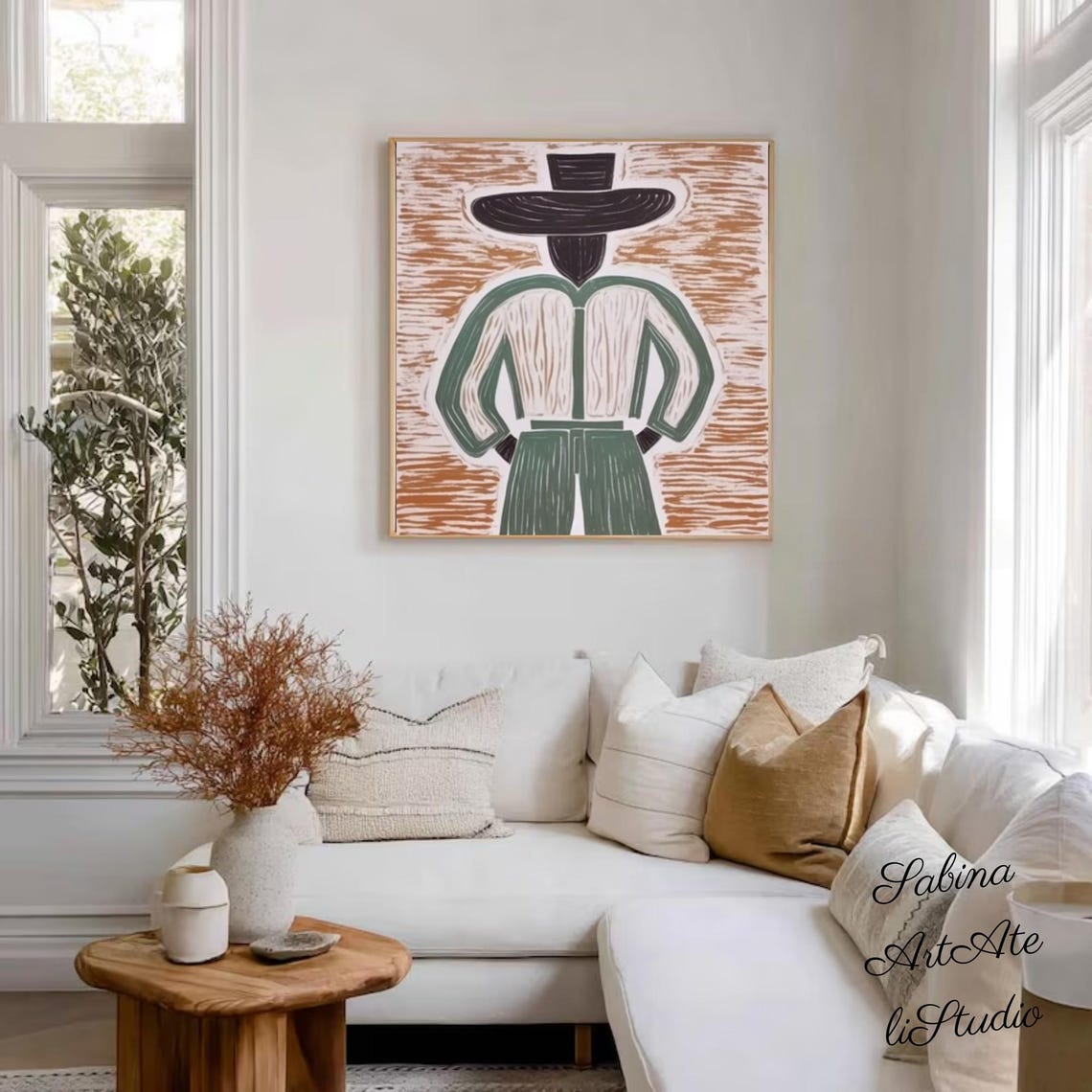 Original Abstract Western Cowboy Oil Painting Western Cowboy Canvas ...