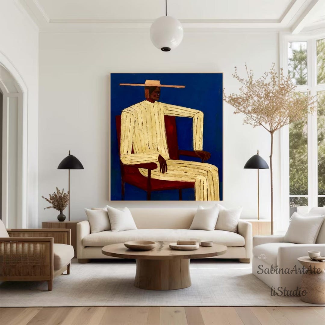 Minimalist Figure Painting Textured Handmade Art Abstract People Art ...