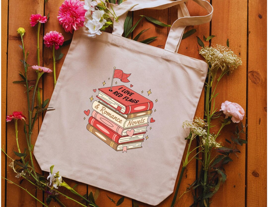 Stack of Romance Books Tote Bag | Love and Bad Dates Book - Etsy