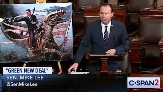 Ronald Reagan Riding A Velociraptor