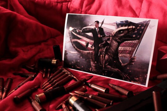 Presidents Riding Animals With Guns