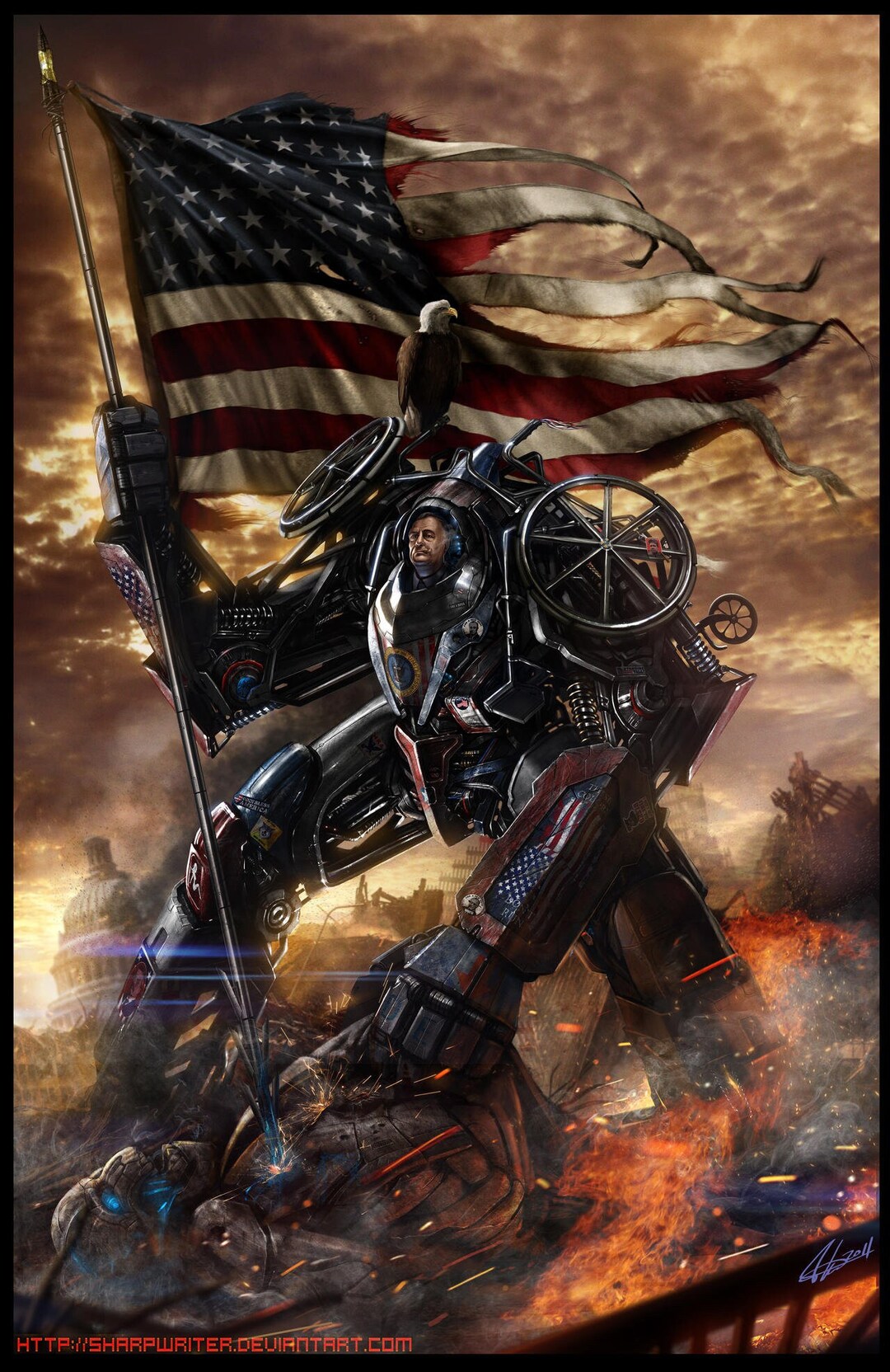 Poster - FDR: the Battle Master (franklin D. Roosevelt in a Mechsuit ...