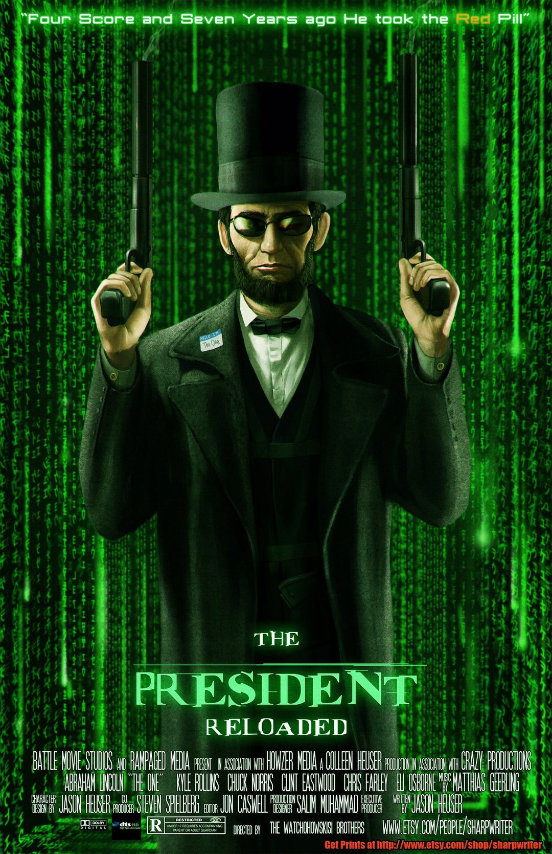 Poster - Lincoln Reloaded (abe as Neo From the Matrix) - Epic American ...