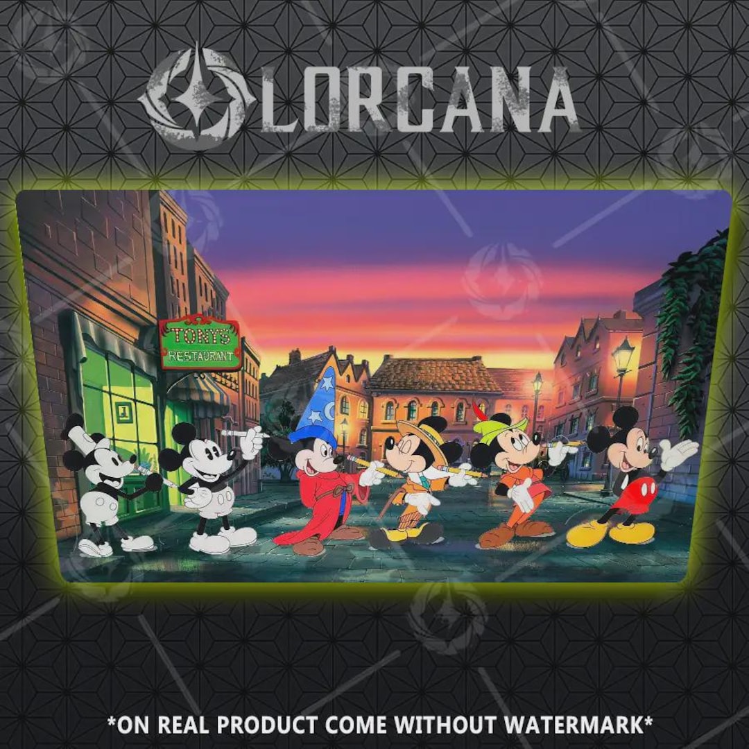 Mickey Mouse Playmat – Lorcana TCG Game Mat, Anime Style Desk Mat ...