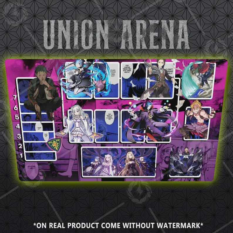 Union Arena Playmat – Re Zero TCG Game Mat, Anime Style Desk Mat ...