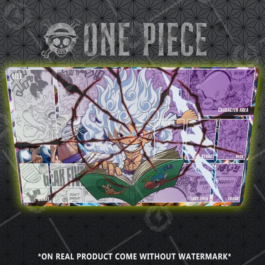 OP Playmat – Luffy Toon TCG Game Mat, Anime Style Desk Mat, Trading ...