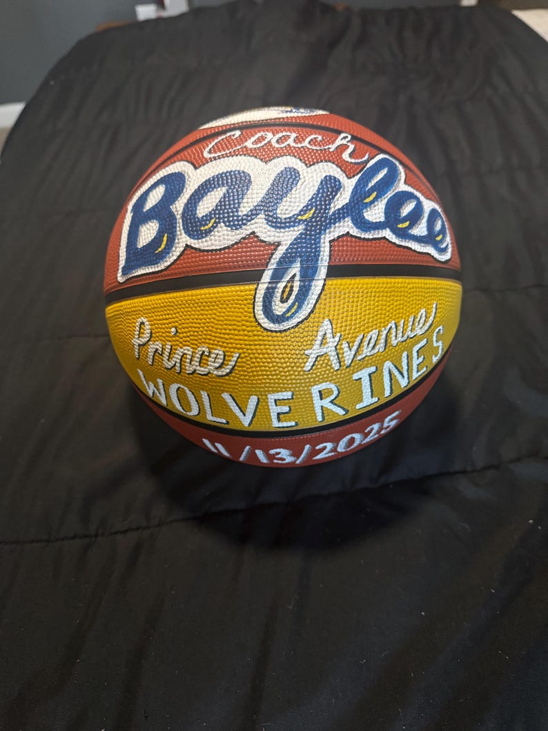 Personalized Hand Painted Basketball | Senior Night Gift, Graduation ...